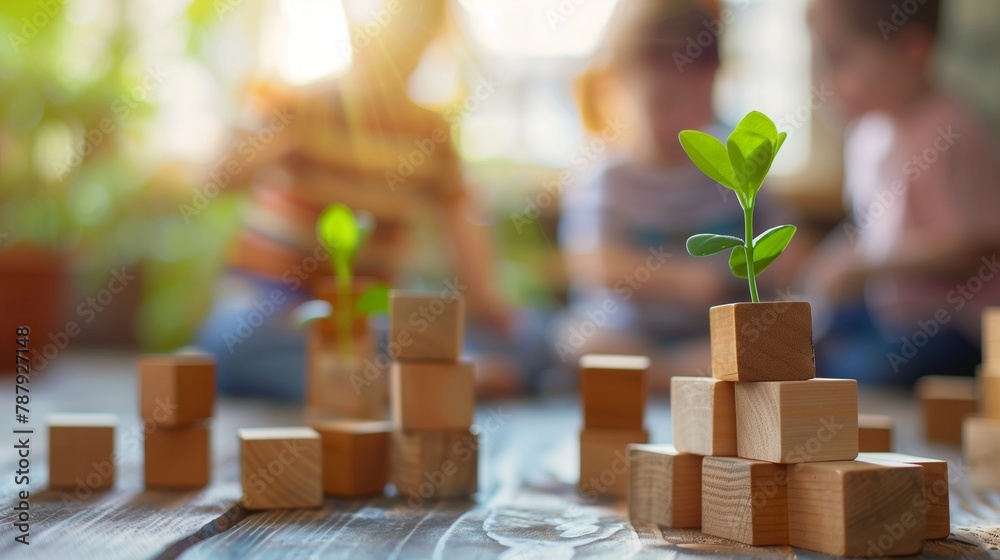 A visual representation of child development concept, showcasing the ...