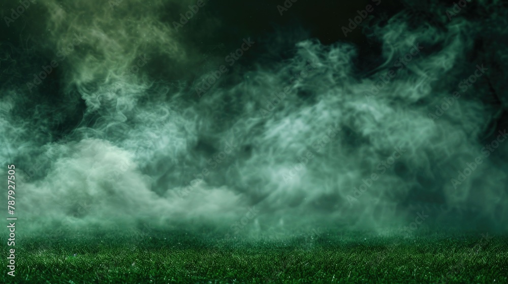 Background green grass smoke cloud fart soccer night field dust poison ...