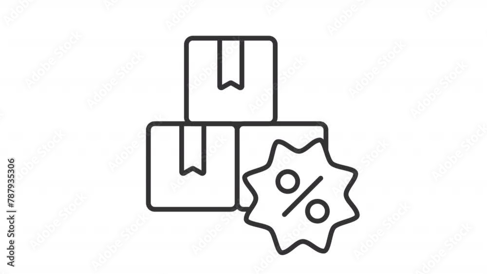 Wholesale deal line animation. Animated boxes and percentage symbol ...