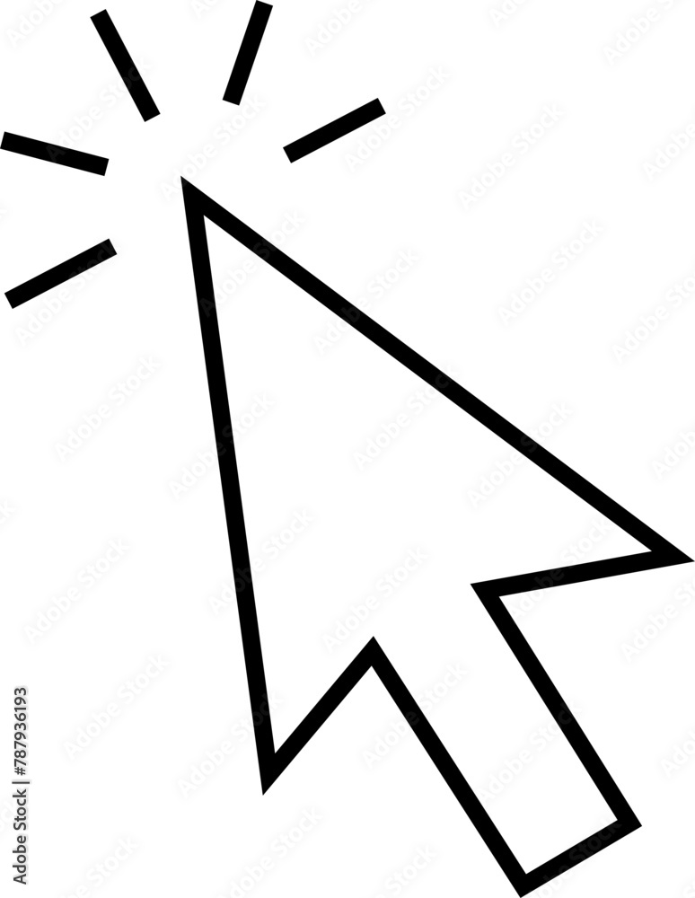 Computer Mouse Click Cursor Icon In Line Style With Editable Stock Load Symbol Pointer Cursor