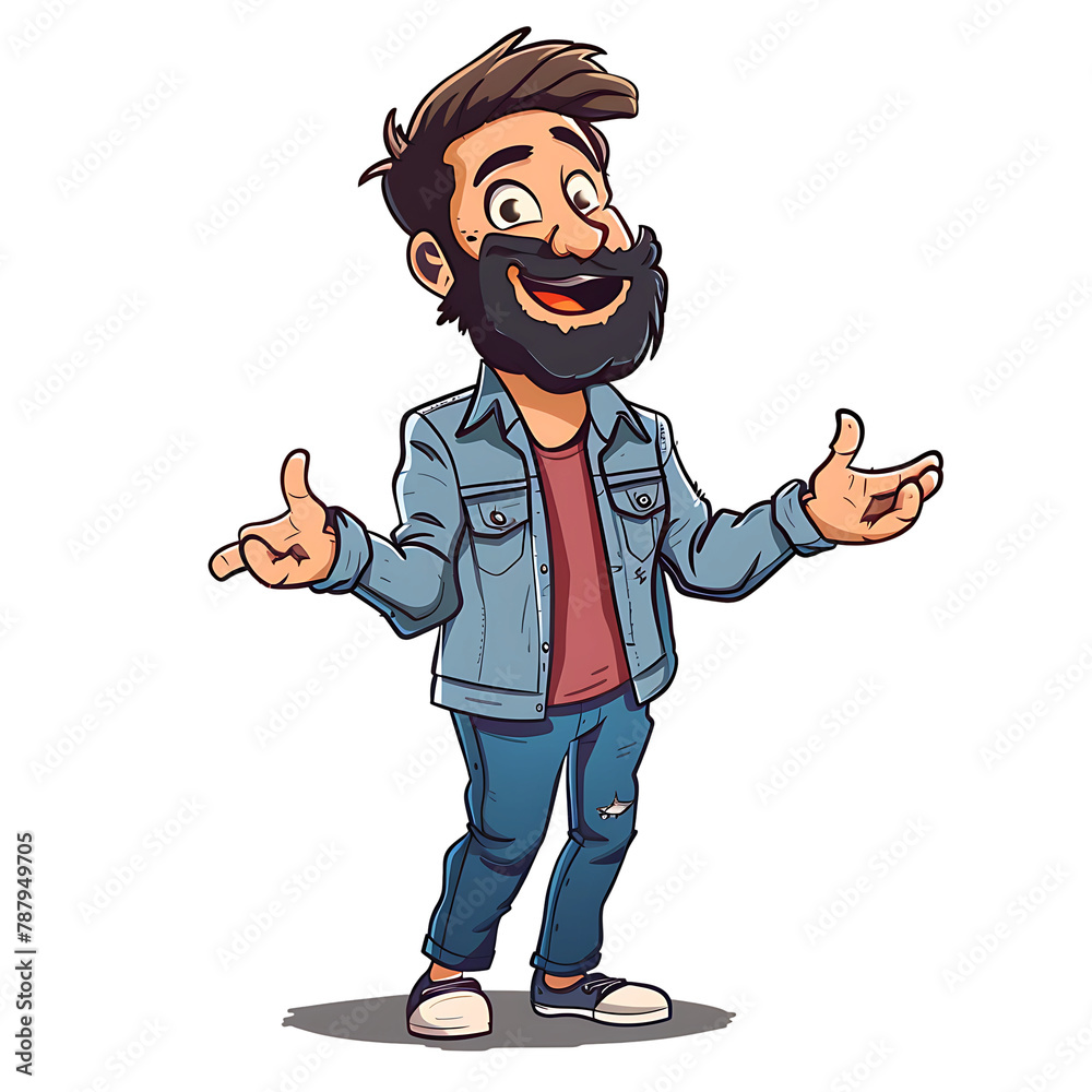 His constant jokes and pranks. cartoon styler, Funny man standing in ...