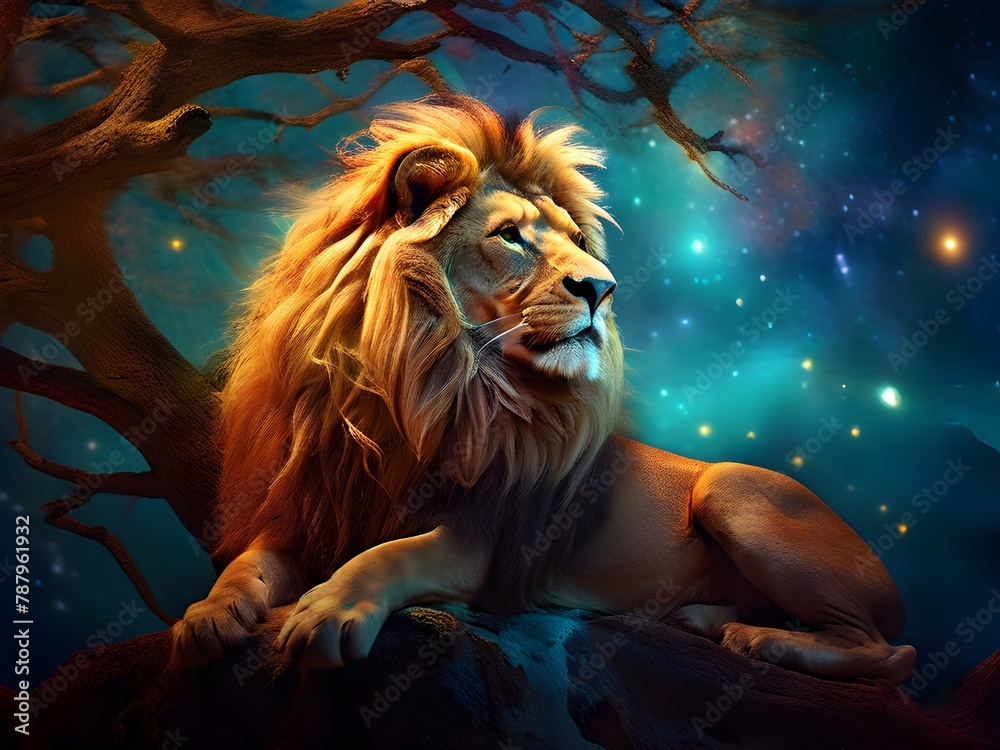 wildlife image enhanced with digital art seamlessly blending multiple ...