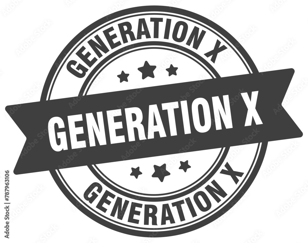 generation x stamp. generation x label on transparent background. round ...
