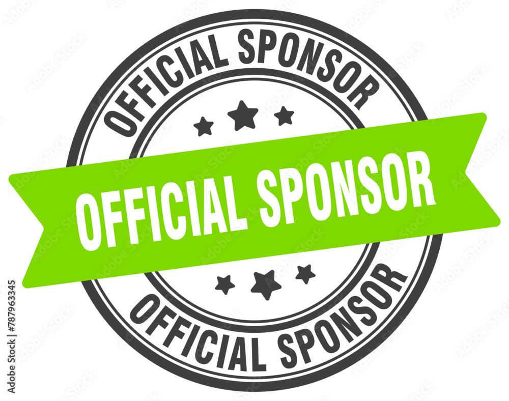 official sponsor stamp. official sponsor label on transparent ...