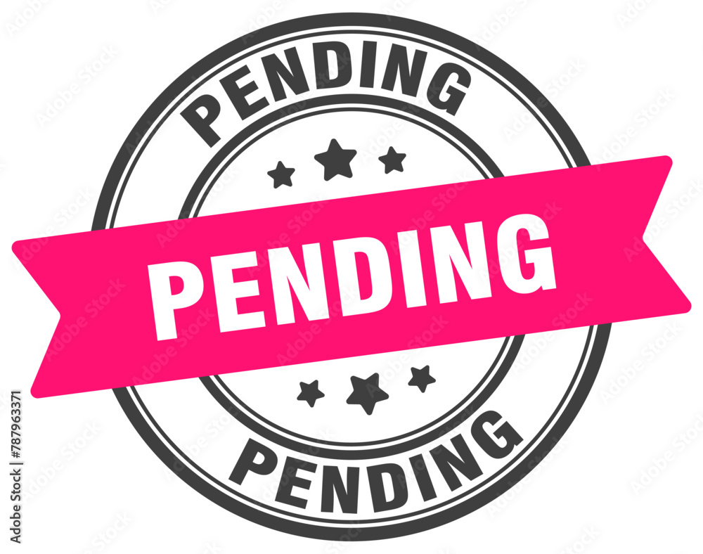 pending stamp. pending label on transparent background. round sign ...