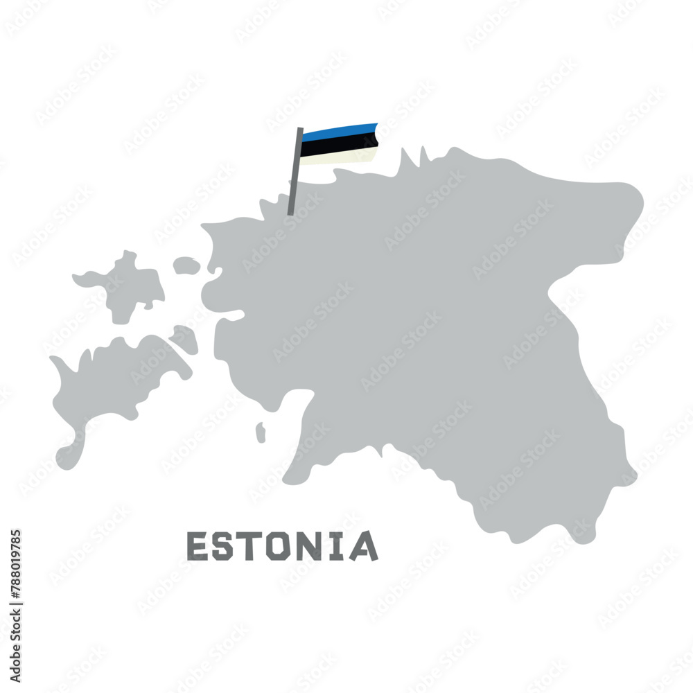 Estonia vector map illustration, country map silhouette with the flag ...