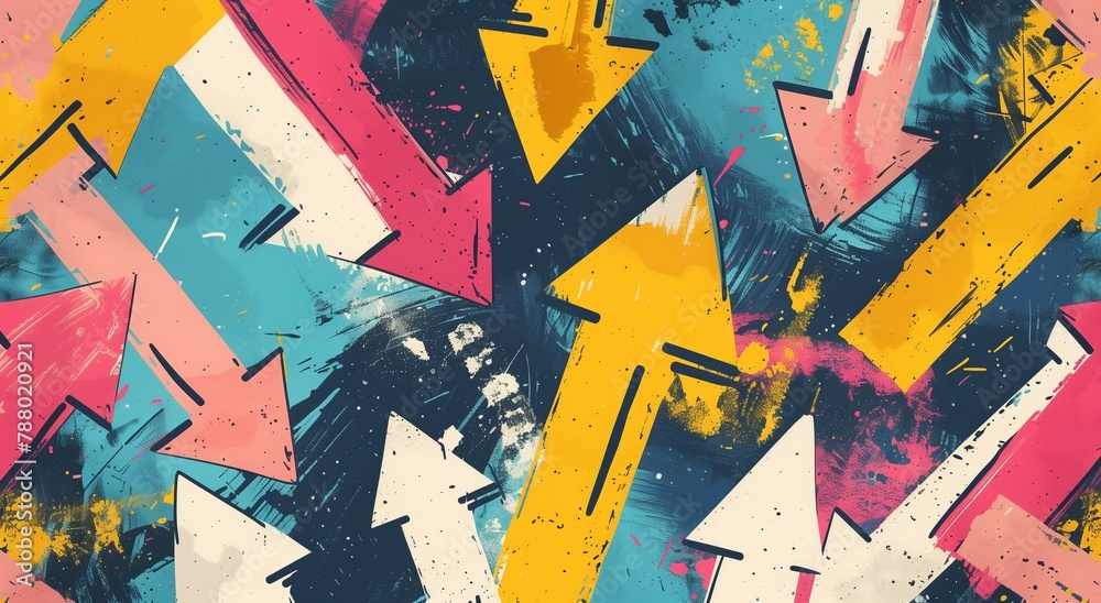 Dynamic arrows. A vibrant, hand-drawn illustration featuring a ...
