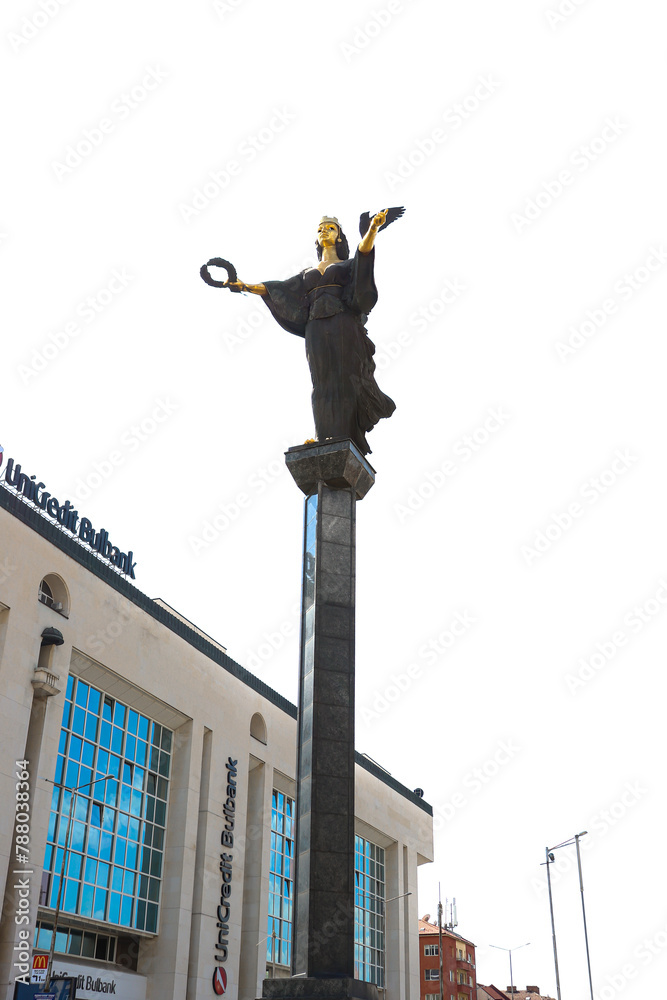 Sofia, Bulgaria- August 18, 2023: Statue of Saint Sveta Sofia, a famous ...