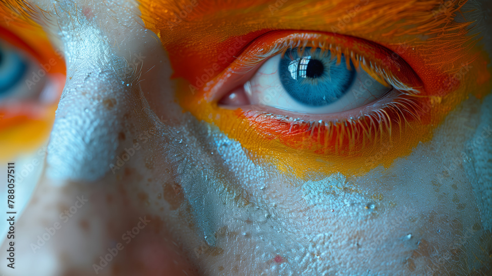 Close-up of human eye expressive eyes, neo-plasticist, weirdcore ...