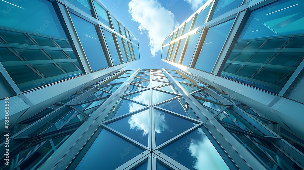 Sustainable green building. Eco-friendly building. Sustainable glass ...