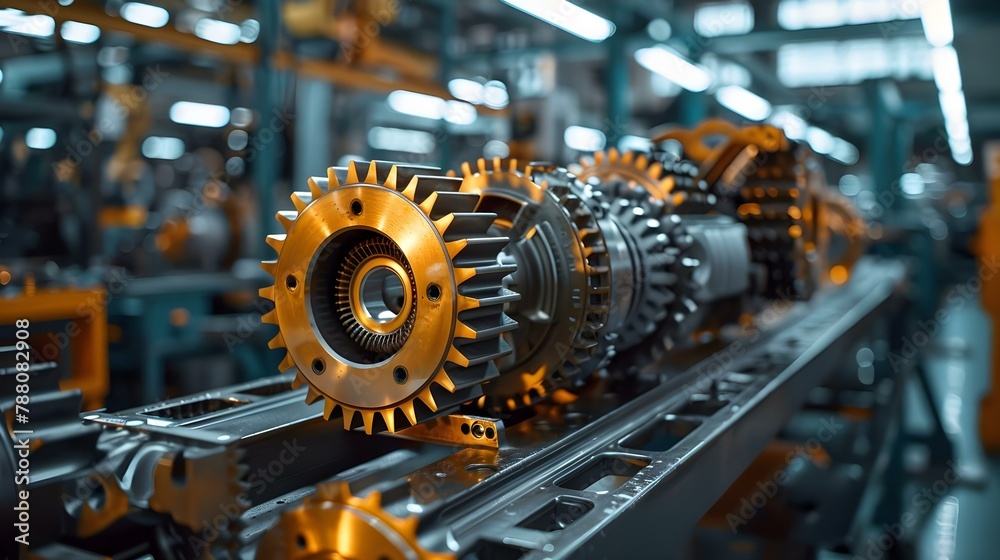 Precision of Mechanics: Car Gears Unveiled on Bench. Concept Automotive ...