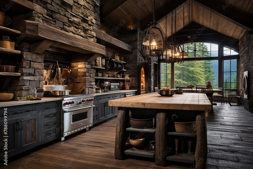 Modern Rustic Cabin Kitchen Ideas: Stylish Appliances, Wood Countertops ...