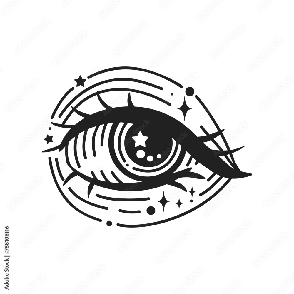 Evil eye. Eye of Providence. Lineart Vector illustration. Magic ...