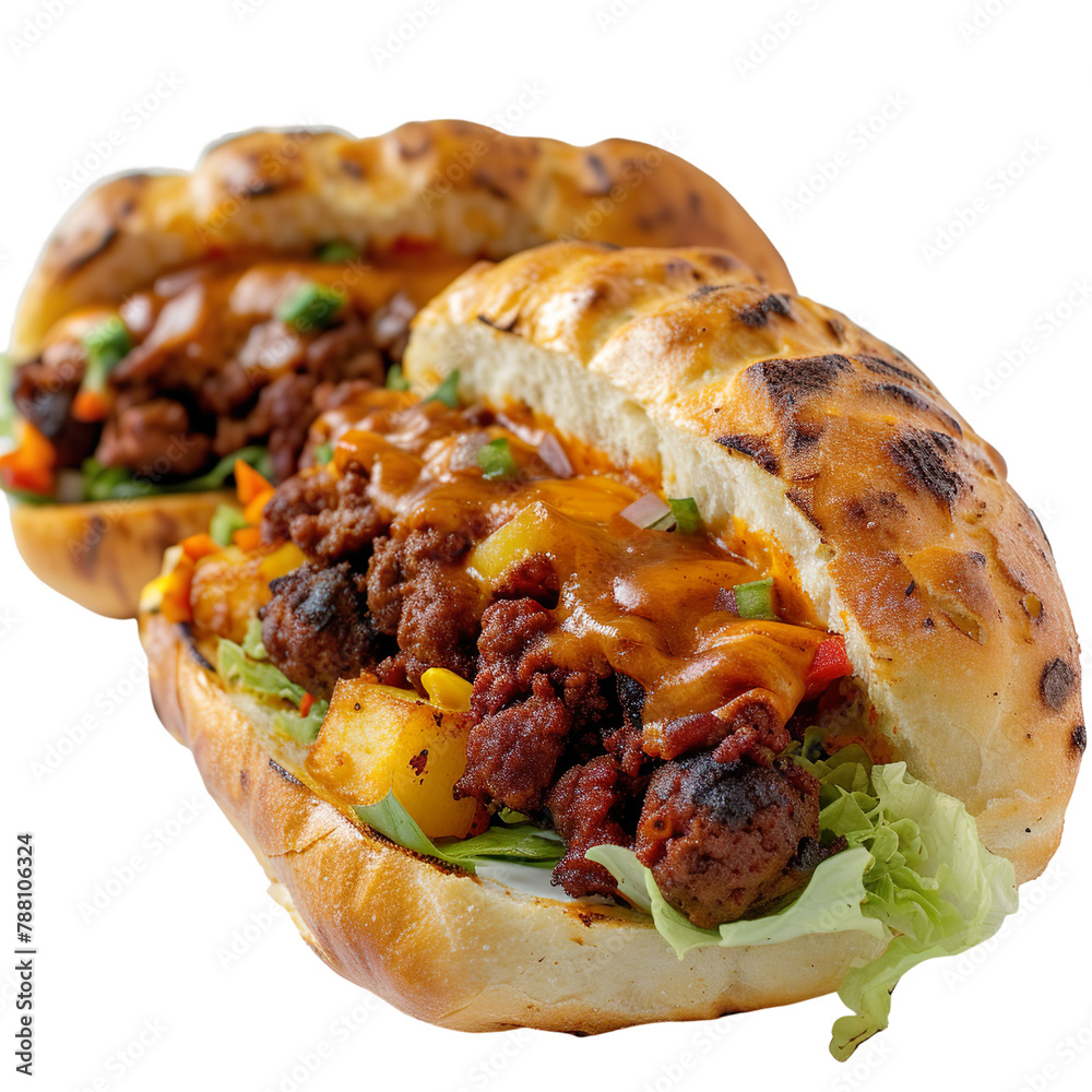 Front view of Pambazo de Chorizo with Mexican chorizo-stuffed sandwich ...
