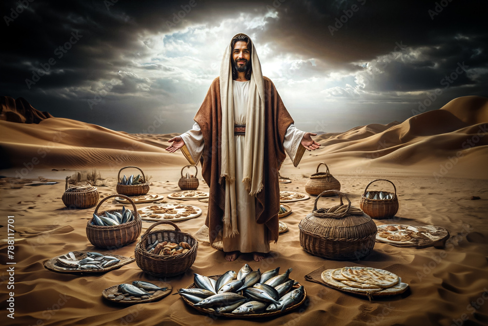 Feeding of the Five Thousand: Jesus' Miracle Stock Photo | Adobe Stock
