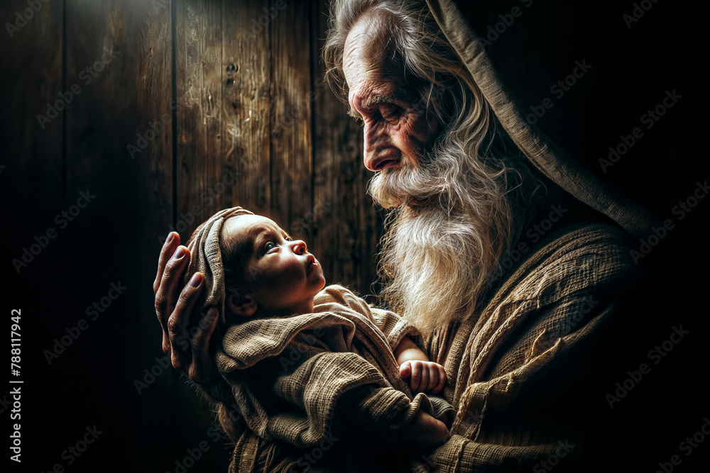 Foto de Simeon Holding Baby Jesus: Divine Encounter with the promised ...