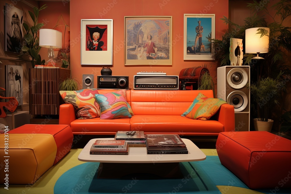 Pop Culture Paradise: Retro Chic 60s Living Room Ideas with Retro TV ...