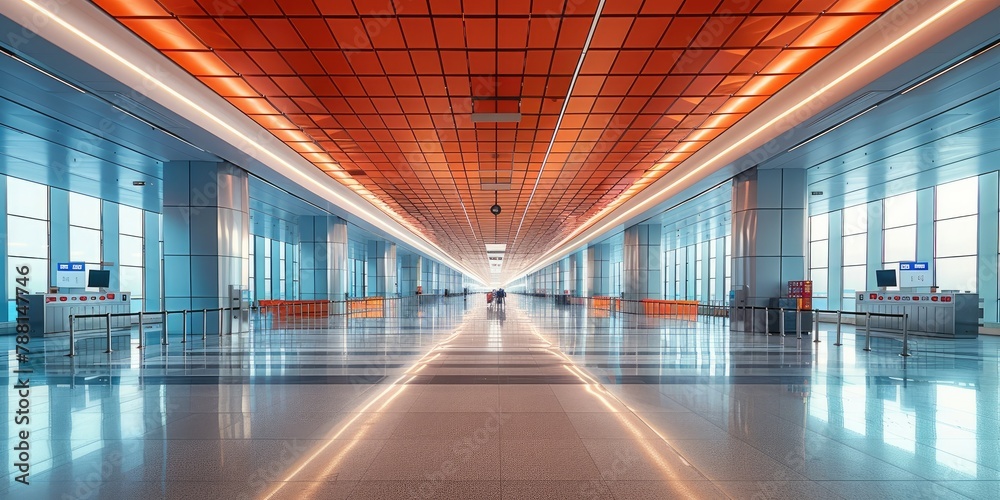 An airport check-in area's interior design that combines Eastern ...