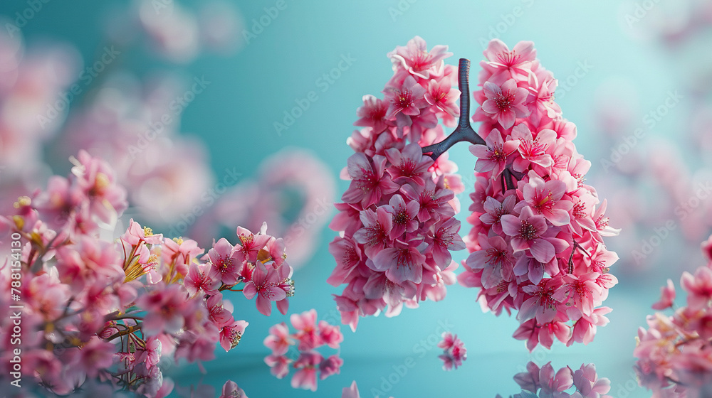 lungs art with floral and leaf patterns world tuberculosis day, world ...