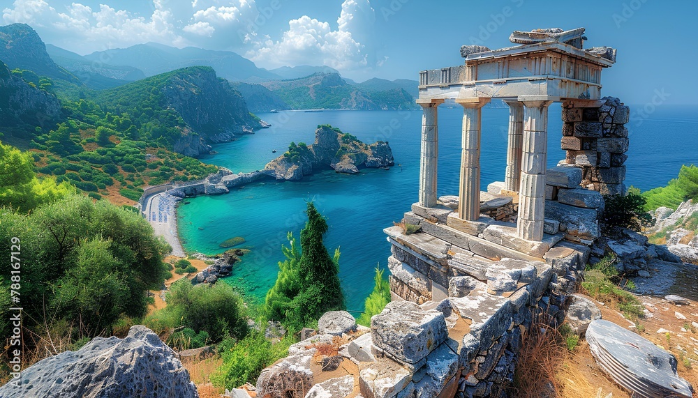 Foto de Ruins of an Ancient Greek temple. Ancient Roman forum ruins on ...
