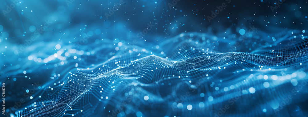 Business graph waves and technology graph, Abstract blue technology ...