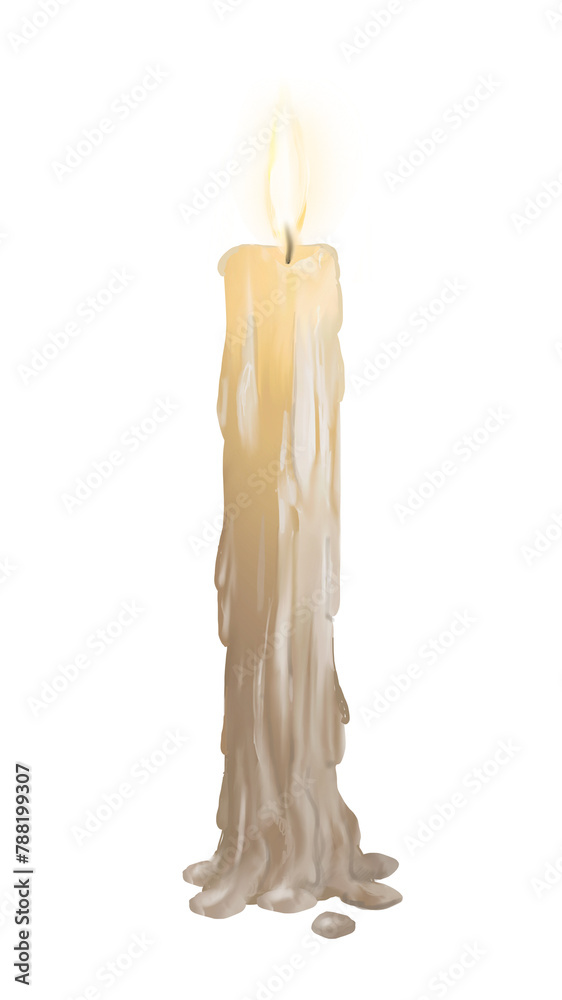 Melting candle png illustration sticker, transparent background Stock ...