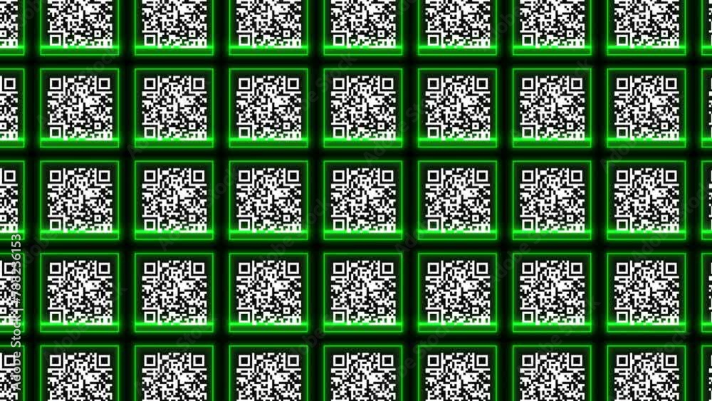 Qr Code Scanner Animation. Mobile Phone With Qr Code Animation Digital ...