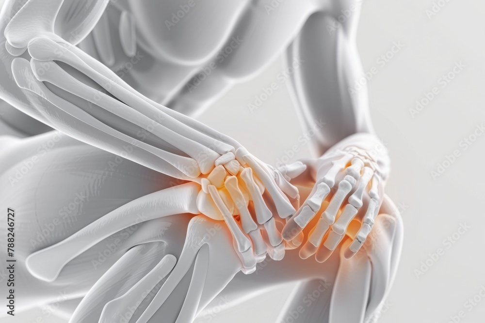 The model demonstrates proper form, highlighting the angles at the hips ...