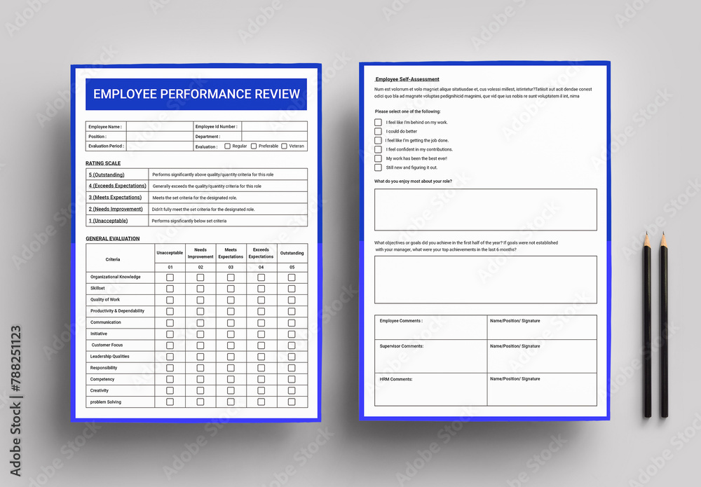 Employee Performance Review Stock Template | Adobe Stock