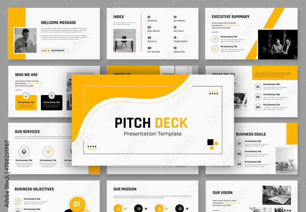 Pitch Deck Presentation Layout Stock Template | Adobe Stock