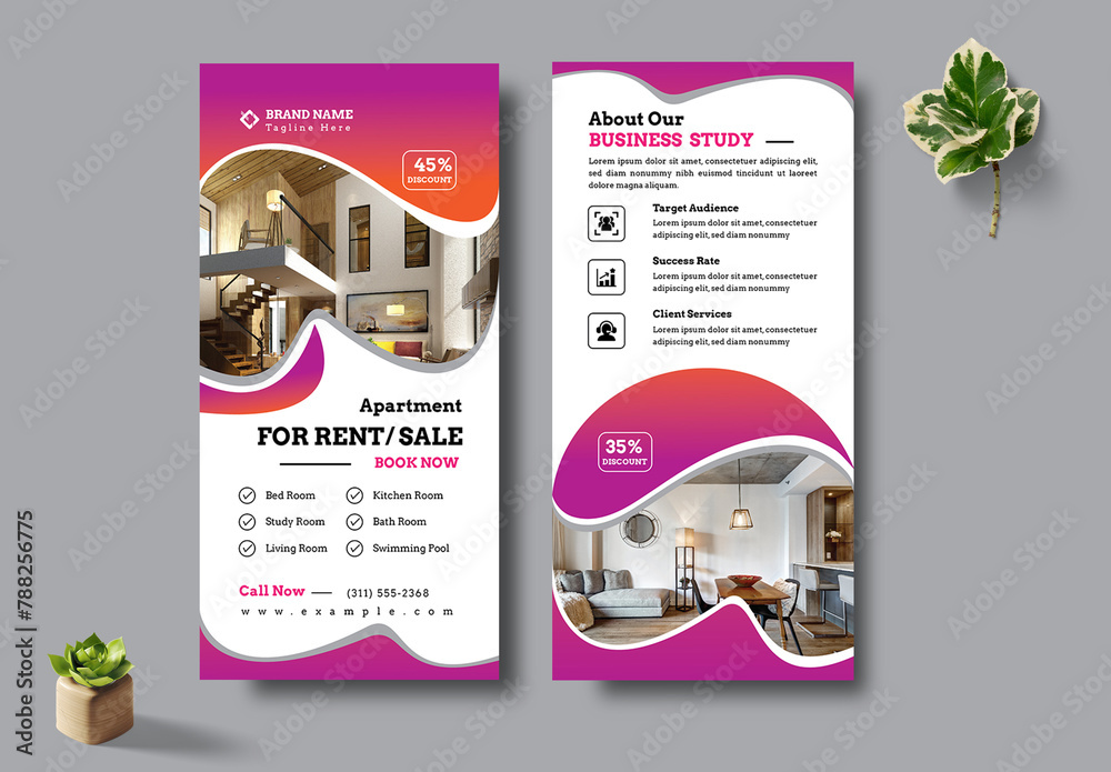 Real Estate DL Card Design Stock Template | Adobe Stock