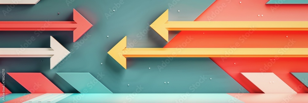 Diagonal arrows in a harmonious color palette on a teal background ...