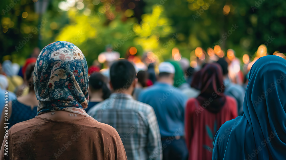 people of different faiths, heads bowed in silent reflection for the ...