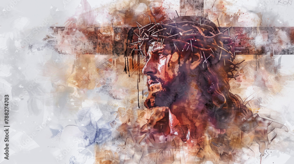 Jesus of Nazareth, proclaimed as the King of the Jews, with the ...