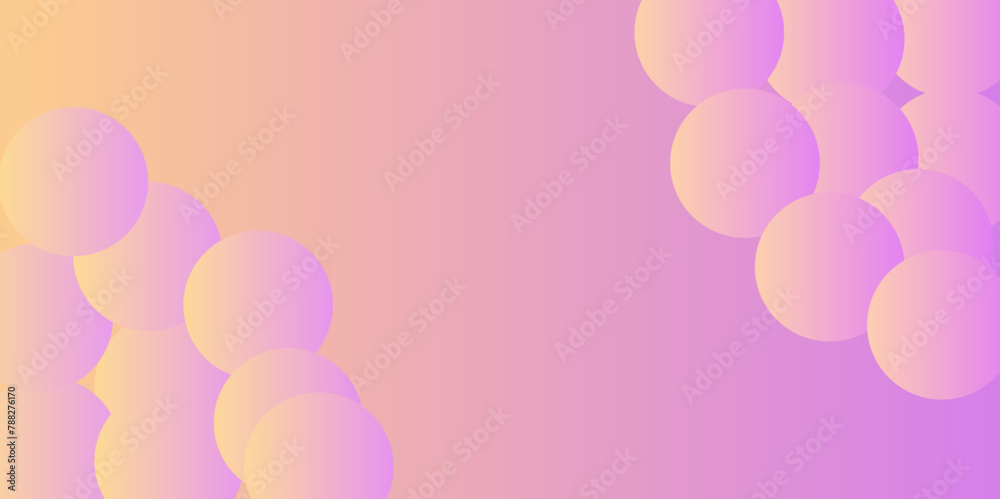 Modern abstract light pink bubble background with circles. Banner ...