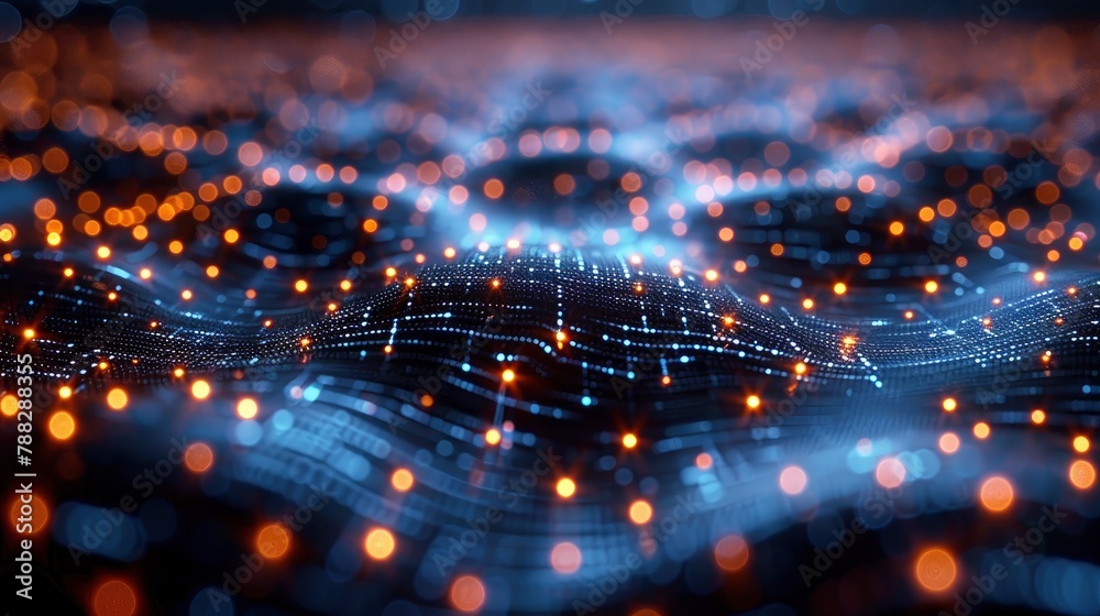 Data streams converging and diverging across a network of ...