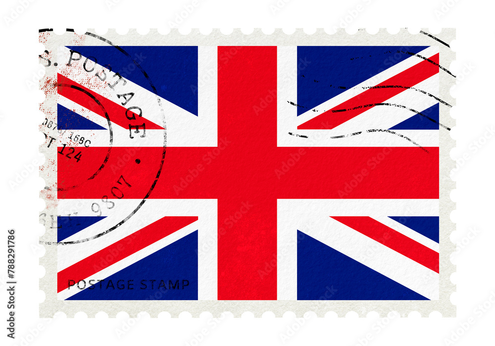 United Kingdom, UK flag png post stamp sticker, transparent background ...