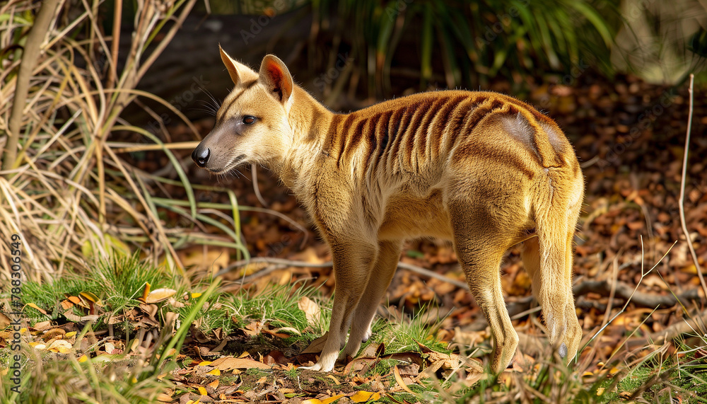 Tasmanian tiger or Thylacine. extinct animals Stock Illustration ...