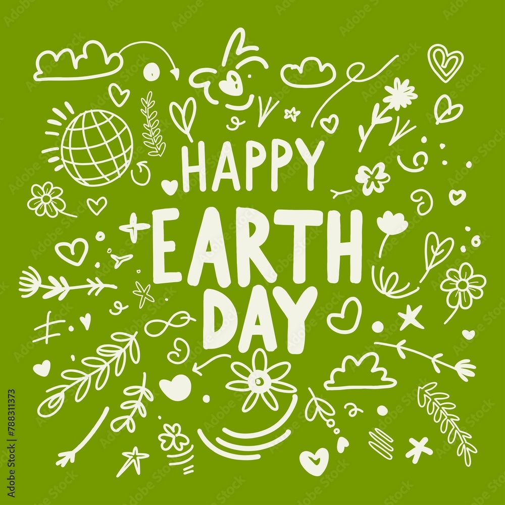 Happy earth day. Make every day Earth Day. Poster - a composition of ...