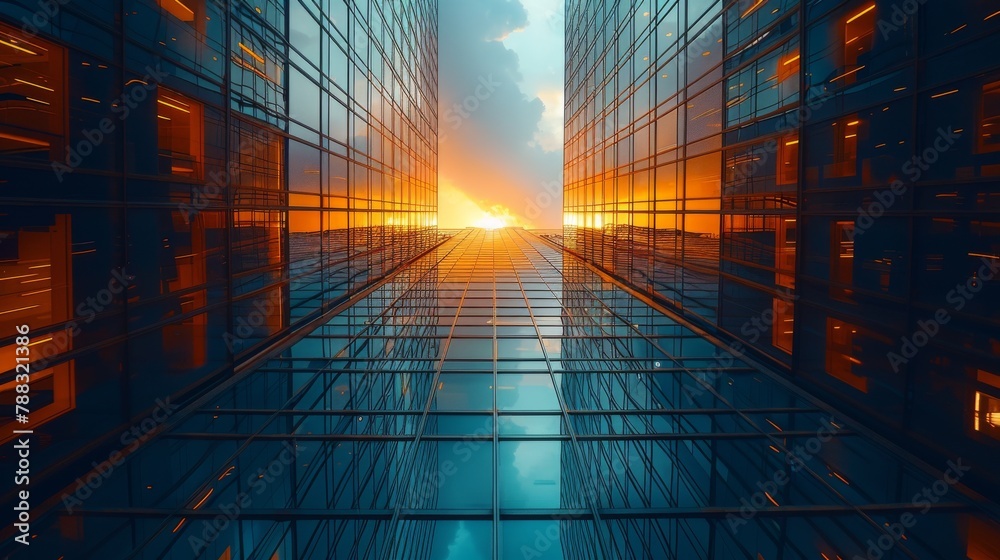 sky view landscape of commercial building in central modern cities ...