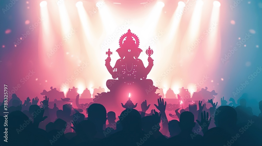 illustration of Lord Ganpati background for Ganesh Chaturthi Stock ...