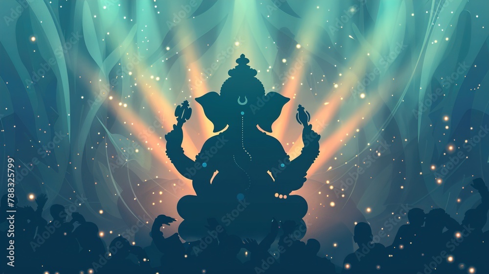 illustration of Lord Ganpati background for Ganesh Chaturthi Stock ...