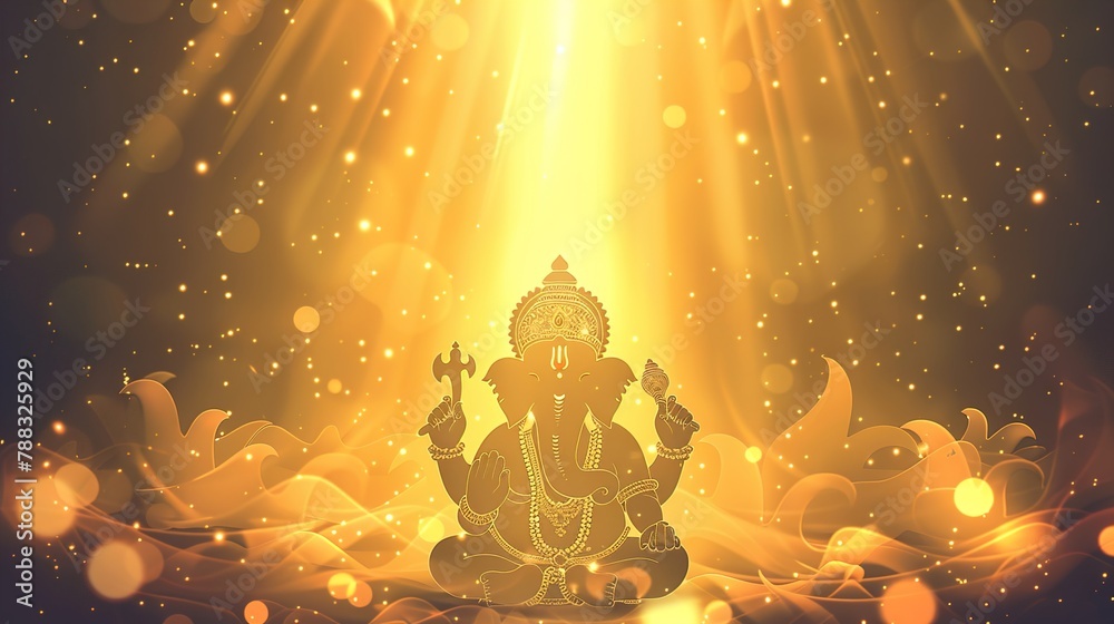 illustration of Lord Ganpati background for Ganesh Chaturthi Stock ...