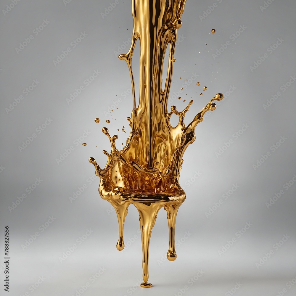 melted gold dripping isolated on transparent background cutout Stock ...