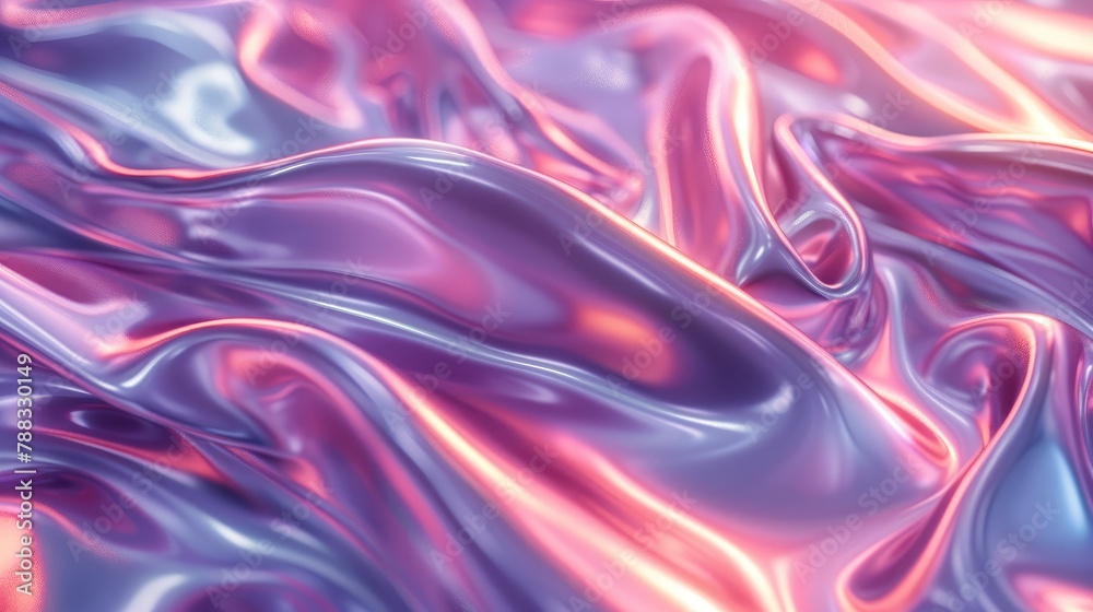 d render abstract background iridescent holographic foil metallic ...