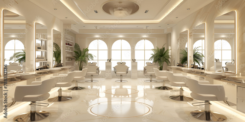 Interior Renderings 3d Rendered Visualization Of A Beautiful Salon ...