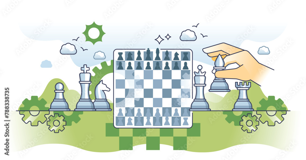 Strategic planning with smart business moves or tactics outline hands ...