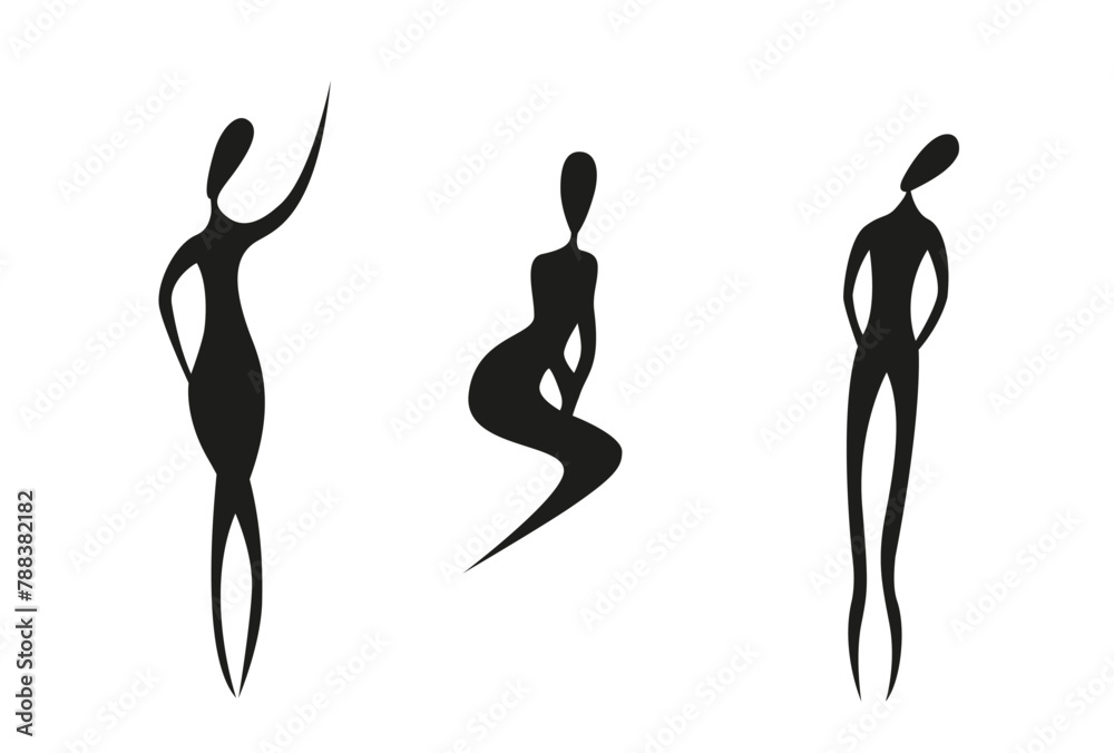 Vector drawing of a human body in the form of a phantom. Vector logo ...