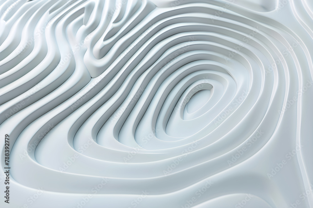 Minimalistic abstract background with white 3D labyrinth, fingerprint ...