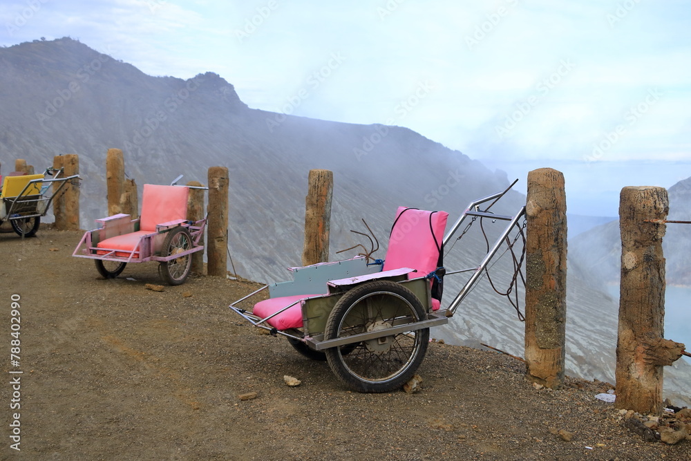 taxi carts that are used by locals to bring tourists to the top of ...